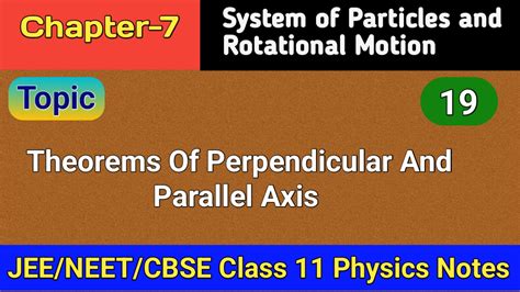 Theorems Of Perpendicular And Parallel Axis Maths And Physics With