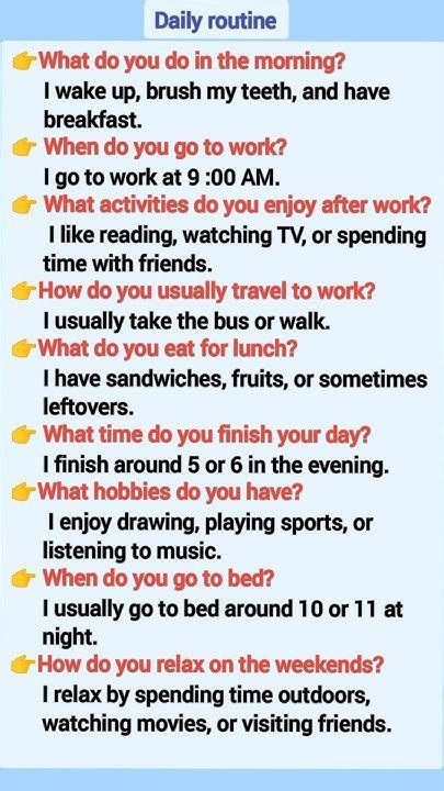 Daily Routine English Conversation