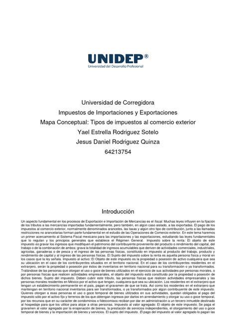 Mapa Conceptual Tipos De Impuestos Al Comercio Exterior Descargar