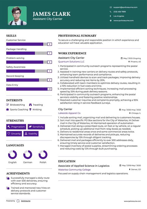 10 City Carrier Resume Samples And Templates For 2025