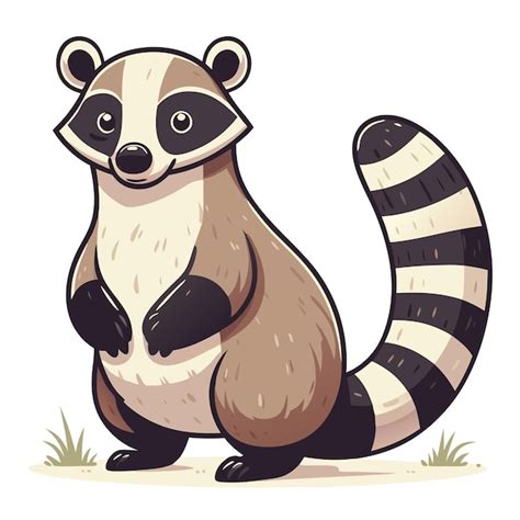 Cute Coati Vector Cartoon Illustration Premium Ai Generated Vector