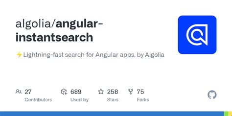 GitHub Algolia Angular Instantsearch Lightning Fast Search For