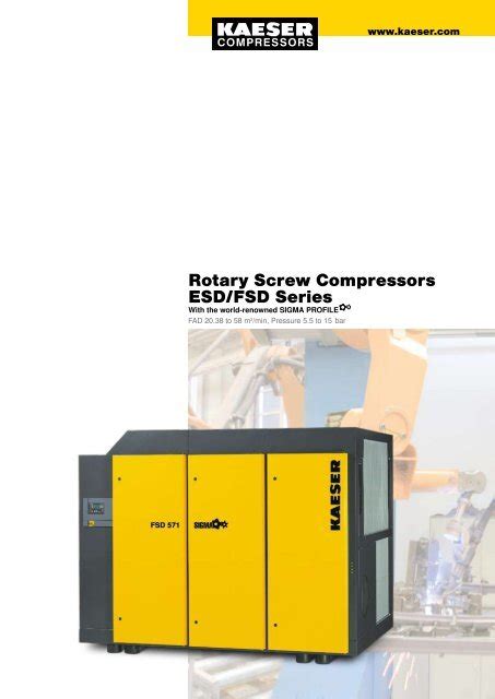Rotary Screw Compressors Esdfsd Series Kaeser Kompressoren