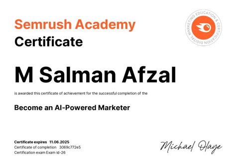 muhammad salman afzal on linkedin aipoweredmarketer semrush