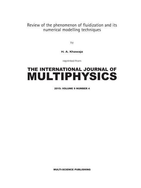 Pdf Review Of The Phenomenon Of Fluidization And Its Numerical