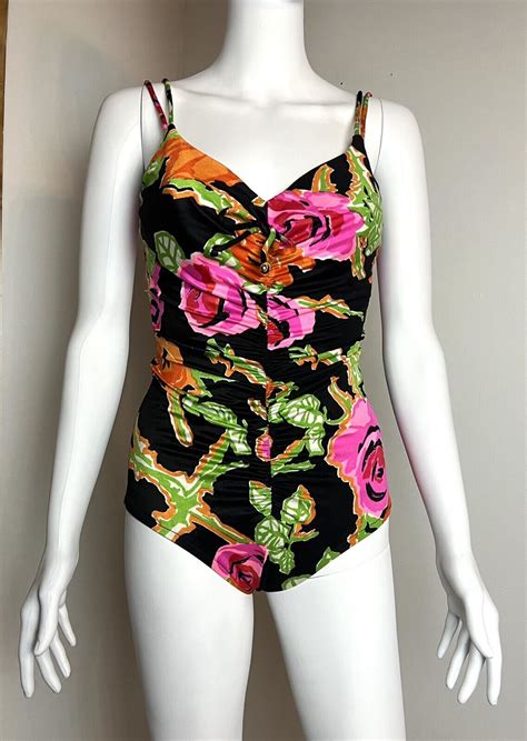 Rose Marie Reid Swimsuit Vintage Bathing One Piece Bl Gem