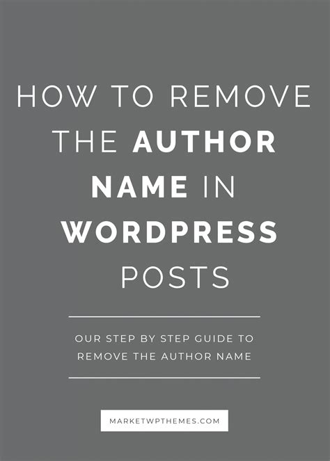 How To Remove The Author Name In Wordpress Posts Market Wp Themes