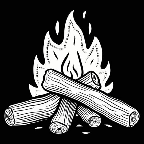 Campfire Black And White Vector Art Icons And Graphics For Free Download