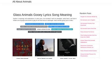 Glass Animals Gooey Lyrics At Stanley Blake Blog