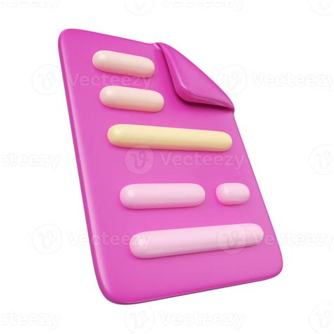 Document 3d Illustration Icon 15329366 Png