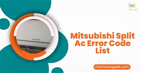 Mitsubishi Split Ac Error Code List Machines Geek