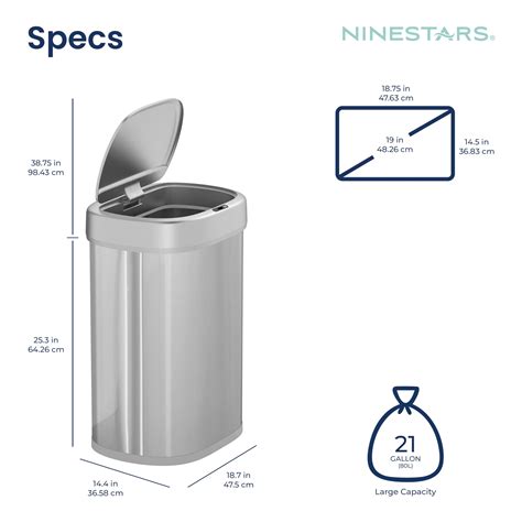 Trash Can Kitchen Ninestars Dzt 50 6 Automatic Touchless Infrared