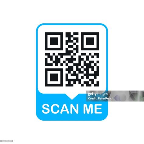 Qr Code Scan Label Scan Qr Code Icon Scan Me Text Vector Illustration
