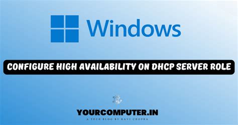 Configure High Availability On Dhcp Server Role