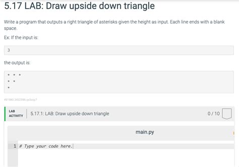Solved 517 Lab Draw Upside Down Triangle Write A Program