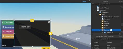 Car Spawner Gui Robloxgamedev