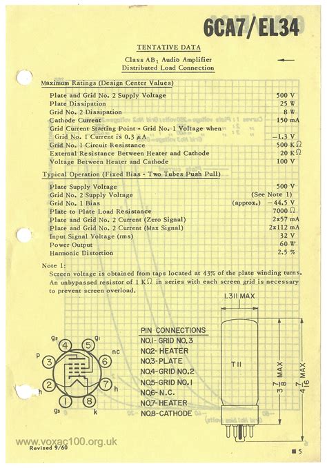 Mullard El 34 Data Sheets For Amperex 1965 Page 5