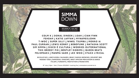 Sim Simma Announce Lineup For Simma Down Festival In Wicklow In July