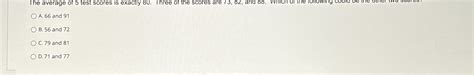 Solved The Average Of 5 ﻿test Scores Is Exactly 80 ﻿three