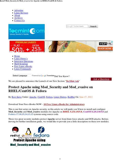 Install Mod Security Pdf Linux Apache Server