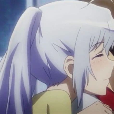 Two Anime Characters One Is Kissing The Other