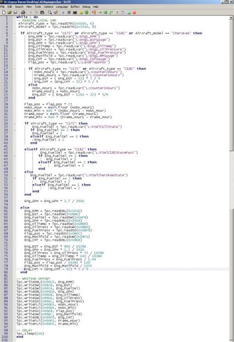 Lua Script Doesnt Seem To Be Working Fsuipc Support Pete Dowson Modules The Simflight
