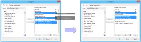 configuring columns and tabs