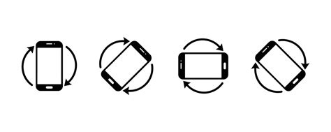 Smartphone Rotation Icons Phone Rotate Set Phone Tilt Vertical And Horizontal Signs Mobile