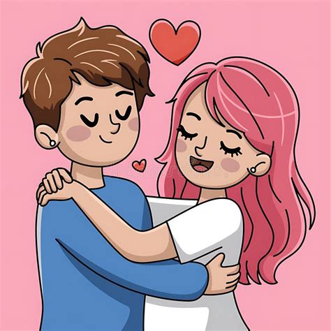 Cute Couple Love Scenes Vector Illustrations Stock Illustration
