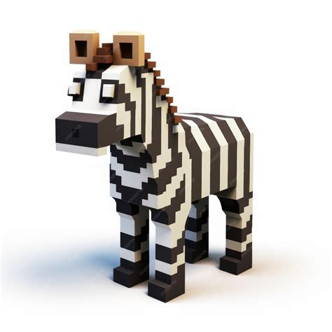 Premium Ai Image Create A Cute Zebra Character In Minecraft With
