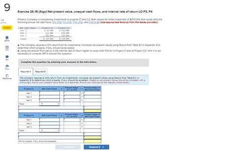 Solved Exercise 26 18 Algo Net Present Value Unequal Cash Chegg Com