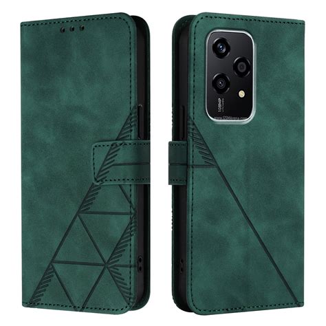 For Honor Lite Global Crossbody D Embossed Flip Leather Phone Case Dark Green Alexnld Com