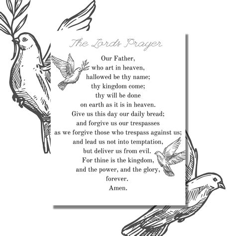 The Lord Prayer Printable Etsy