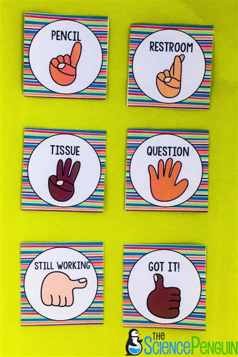 Free Classroom Hand Signals Posters — The Science Penguin