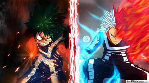 Download Angry Midoriya And Cute Todoroki Wallpaper