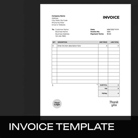Invoice Template Microsoft Word Invoice Editable Business Invoice Billing Template Receipt