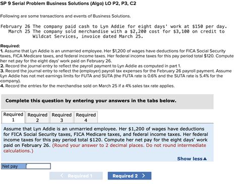 Solved SP 9 Serial Problem Business Solutions Algo LO