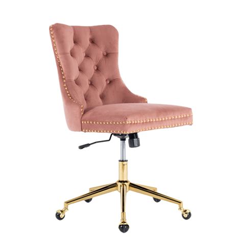 Velvet Home Office Chair Pink