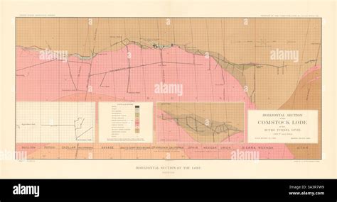 Comstock Silver Lode Horizontal Section At The Sutro Tunnel North End