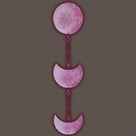 Mini Light Pink And Maroon Glow Moon Phase Clear Quartz Crescent Etsy