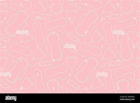 Seamless Pattern Of Different Menstrual Hygiene Products Menstrual Cup
