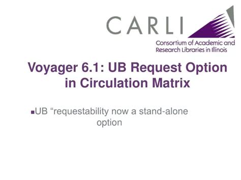 PPT Improved Circulation Matrix With Stand Alone Request Option