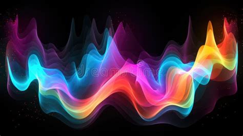 Glowing Neon Light Waves Background Modern Abstract Wavy Futuristic Illustration Stock