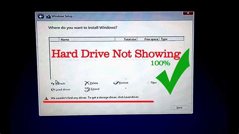 Hard Drive Partition Not Showing While Installing Windows 1011 Fix We Couldnt Find Any