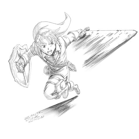 Zelda And Link Drawing