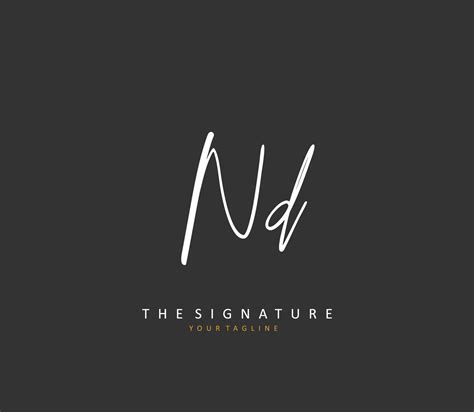 Nd Initial Letter Handwriting And Signature Logo A Concept Handwriting Initial Logo With