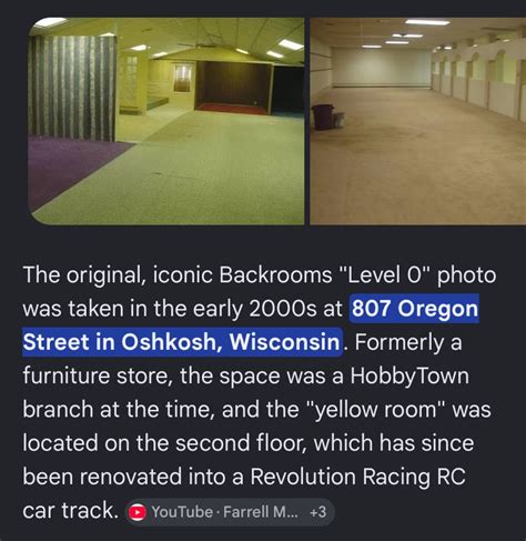 Oshkosh Wi Was Where The Original Backrooms Photo Was Taken