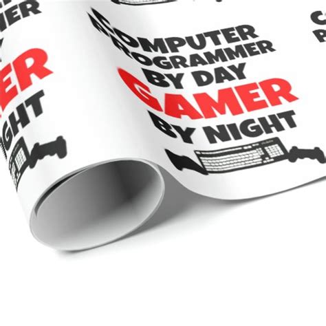 Gamer Computer Programmer Wrapping Paper Zazzle