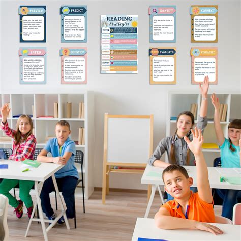 Classroom Posters 12pcs Reading Comprehension Posters For Classroom