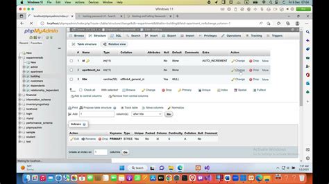 Error Creating Foreign Key On Apartmentno Check Data Types In Phpmyadmin Mysql Youtube